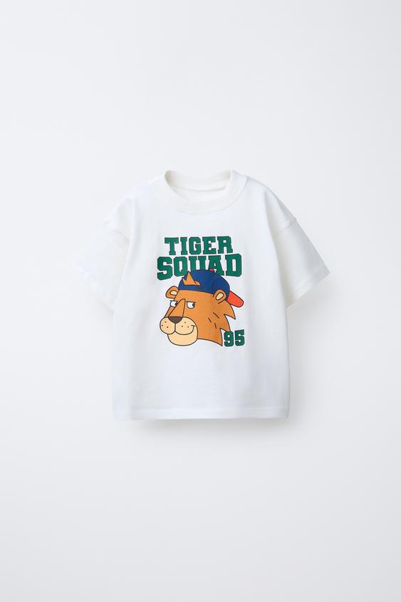 ANIMAL PRINT T-SHIRT - White | ZARA Australia