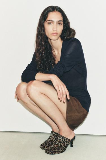 ANIMAL PRINT LEATHER MULES - Leopard | ZARA US SALES STORE