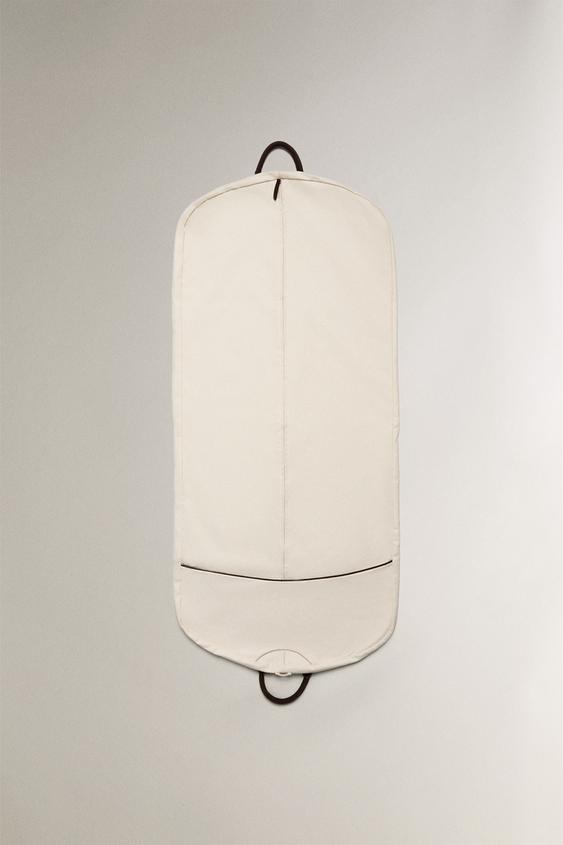 TRAVEL SUIT BAG WITH LEATHER DETAIL - Ecru | ZARA Turkey