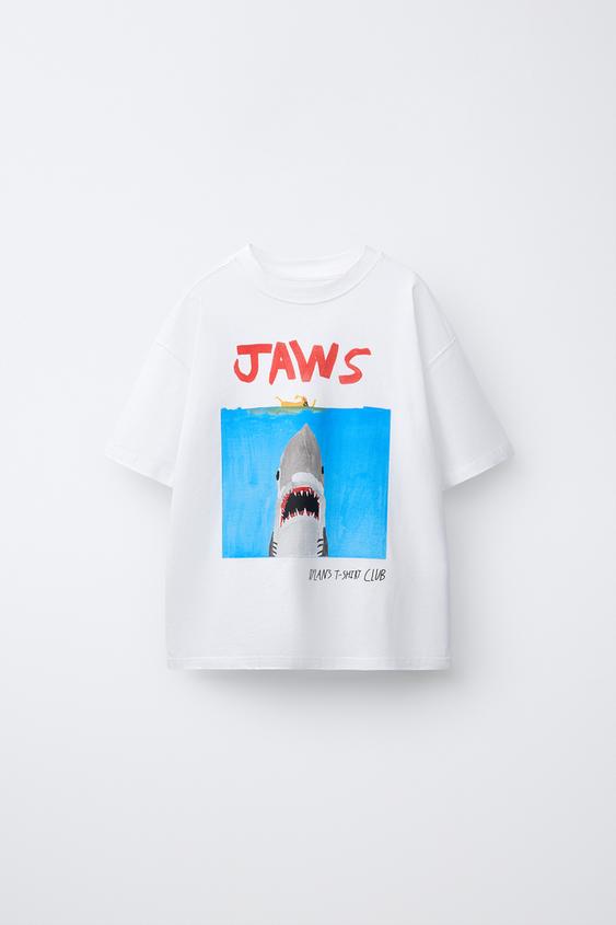 JAWS© ILLUSTRATION T-SHIRT X DYLAN´S T-SHIRT CLUB X ZARA - White | ZARA ...