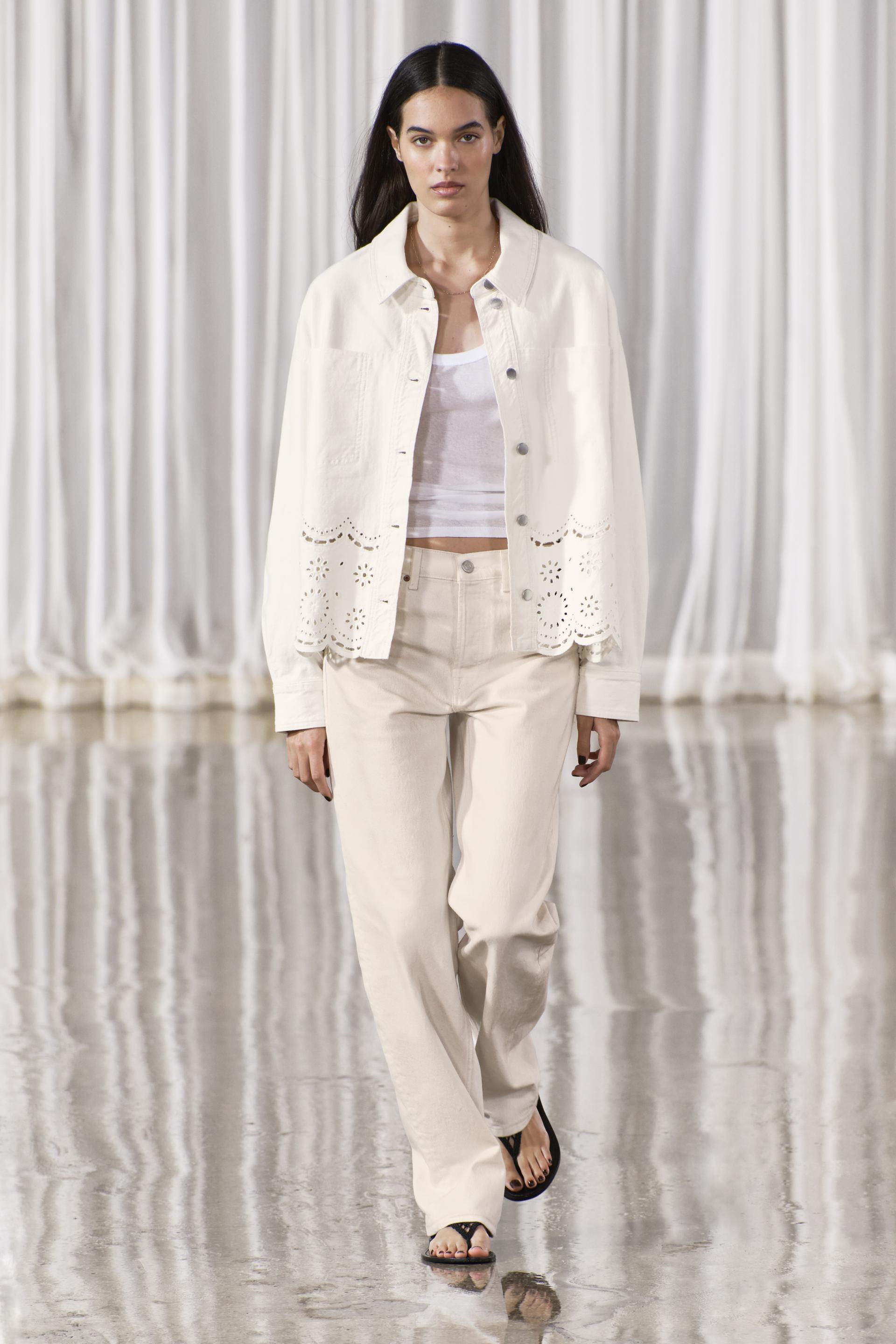 Zw Collection Embroidered Overshirt Ecru Zara Australia