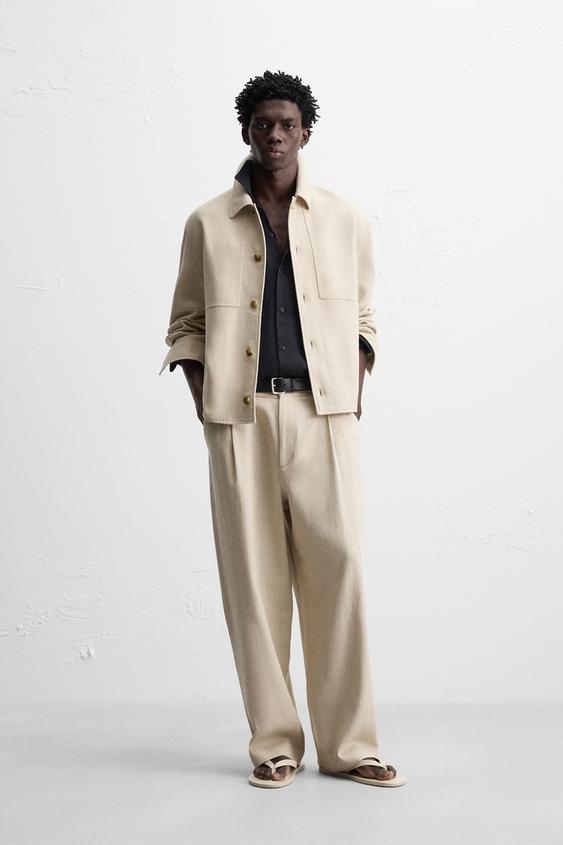 LINEN/COTTON OVERSHIRT - Light beige | ZARA Turkey