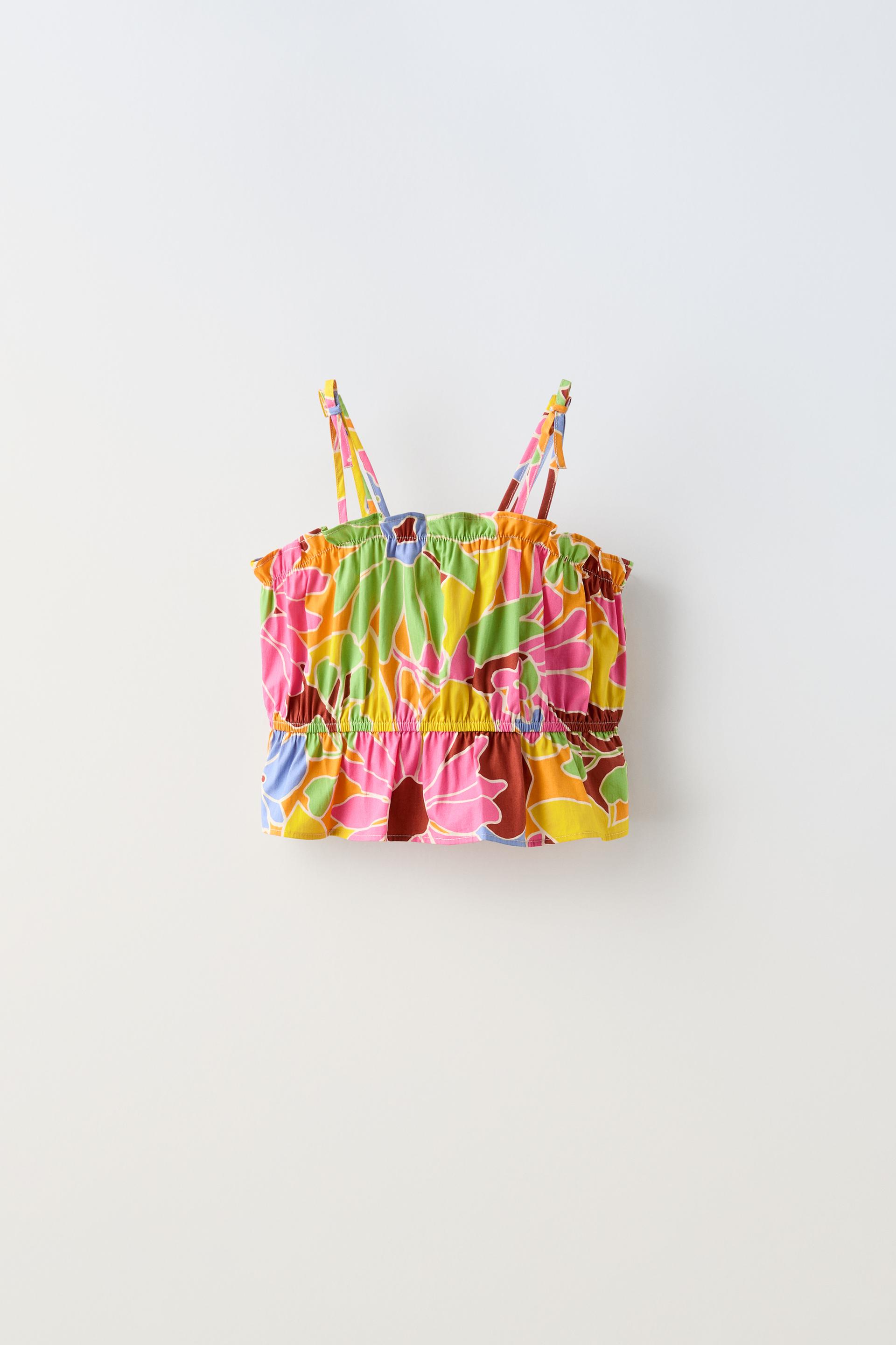 TOP CU FLORI - Multicolor | ZARA România