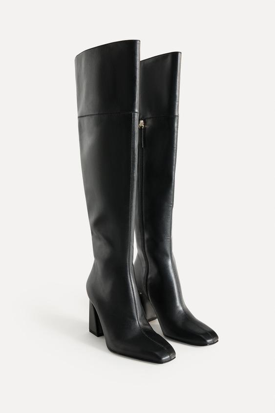 BOTTE TALON XL CUIR 50E ANNIVERSAIRE - Noir | ZARA Canada