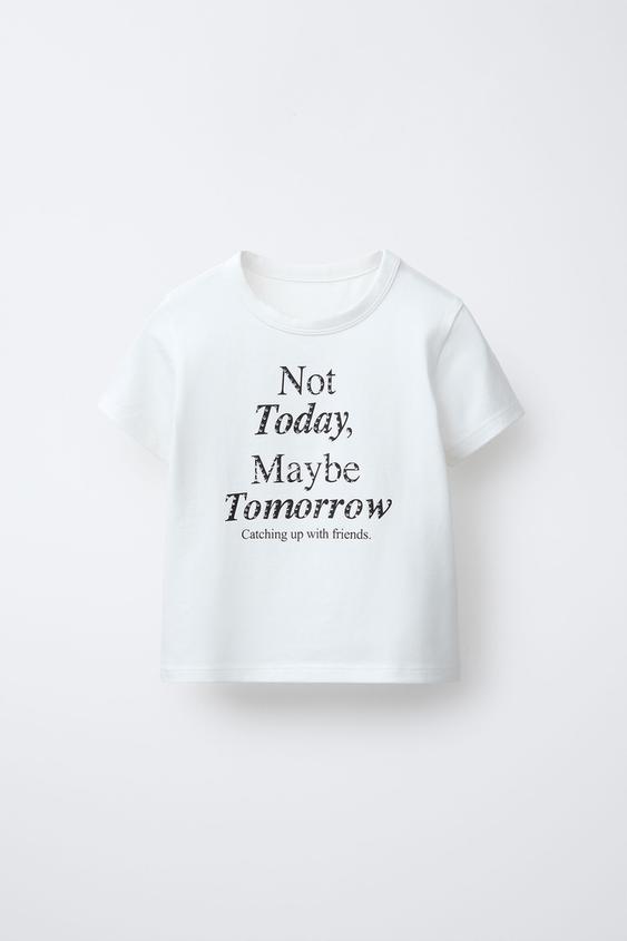 SLOGAN PRINT T-SHIRT - White | ZARA New Zealand