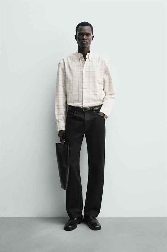 CHEMISE RELAXED FIT À CARREAUX - Blanc | ZARA Belgique / Belgium