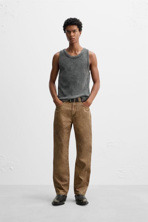 JEANS EFEK BERLILIN LIMITED EDITION - Cokelat muda | ZARA Indonesia