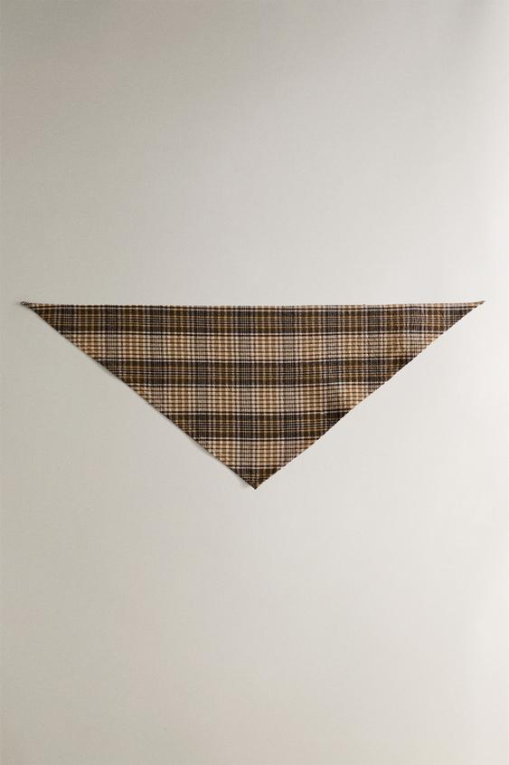 KARIRANA PAMUČNA KRATKA MARAMA ZA KUĆNE LJUBIMCE - Zelena | ZARA Srbija ...