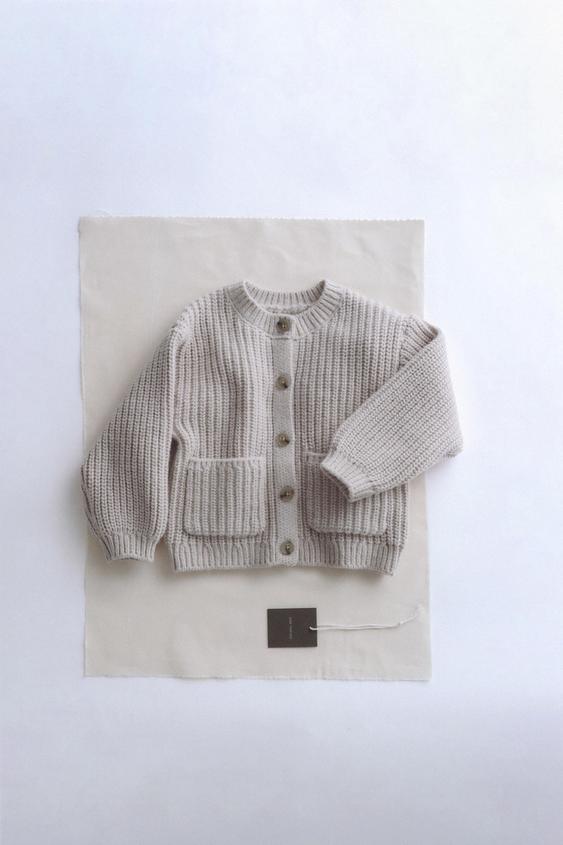 ZARA TIMELESZ - KNIT CARDIGAN WITH WOOL - Ecru | ZARA Australia