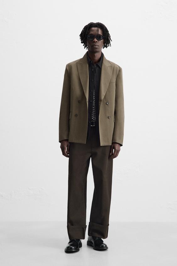 TROUSERS WITH TURN-UP HEMS - Brown | ZARA New Zealand