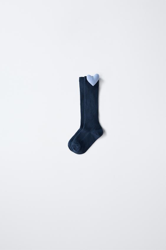 RIBBED HEART SOCKS - Blue | ZARA Australia