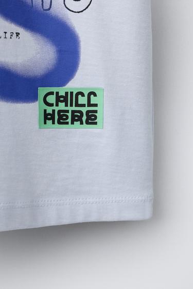 TEE-SHIRT IMPRIMÉ GRAFFITI SPRAY - Bleu | ZARA France
