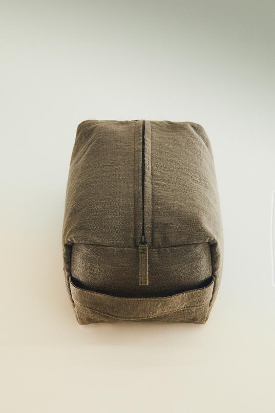 MEDIUM LINEN MAKEUP BAG - Green | ZARA United States
