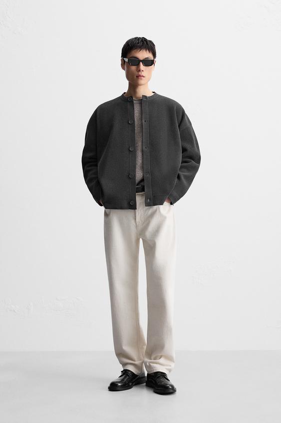 TEXTURED KNIT CARDIGAN - Dark grey | ZARA Cambodia