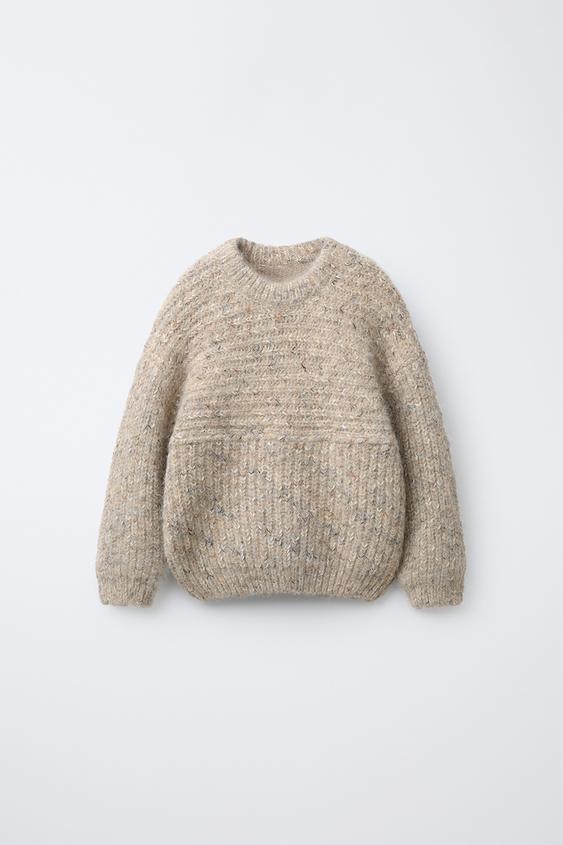 STRIKKET SWEATER - beige meleret | ZARA Danmark