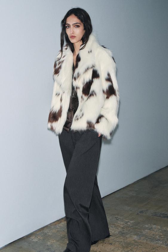 FAUX FUR JACKET ZW COLLECTION LIMITED EDITION - Multicoloured | ZARA ...