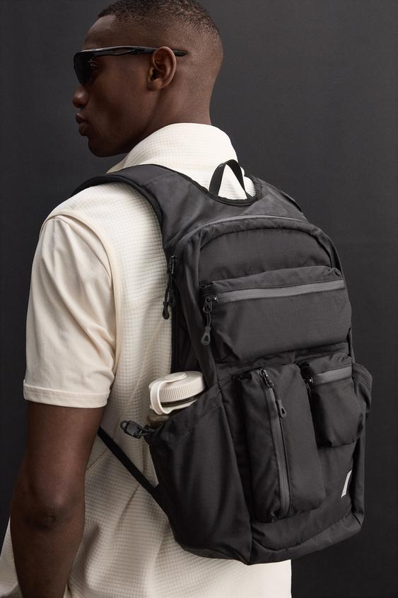 MULTI-POCKET SPORTS BACKPACK - Black | ZARA India