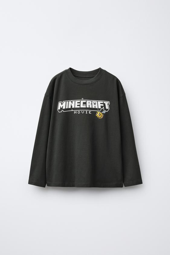 T-SHIRT MED PRINT MINECRAFT © MOJANG AB. ™ - Mørk antrasitt | ZARA Danmark