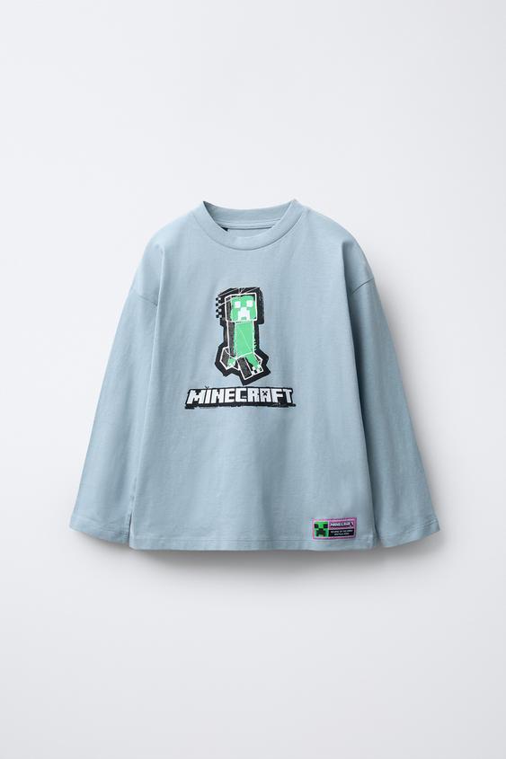 T-SHIRT MIT MINECRAFT © MOJANG AB. ™ PRINT - Blau / Grau | ZARA ...