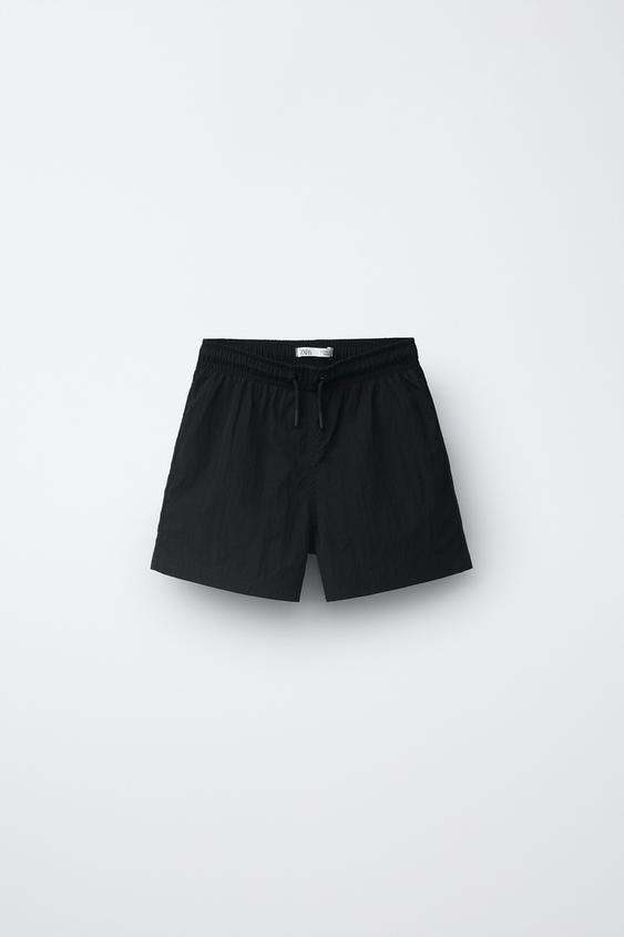 6-14 ГОДИНИ/ ЕДНОЦВЕТНИ БАНСКИ ТИП БЕРМУДИ - Черен | ZARA България ...