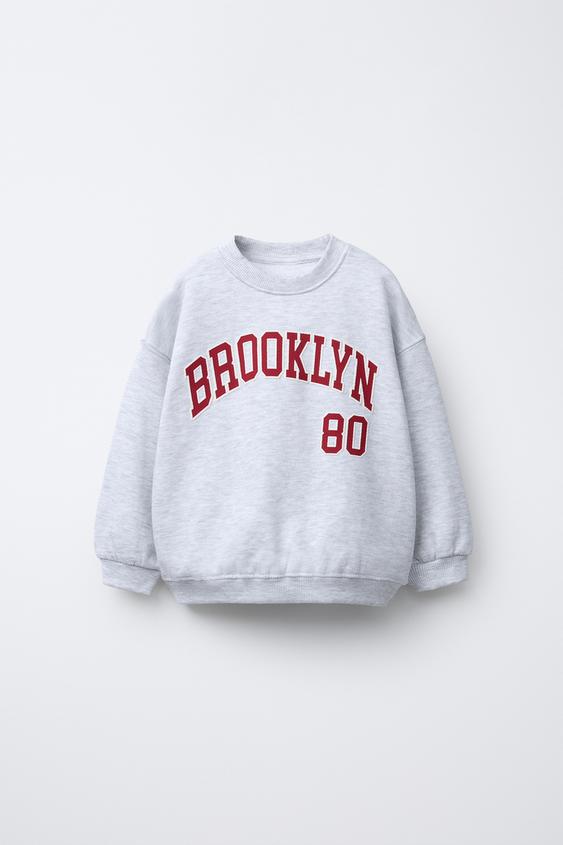 RAISED SLOGAN SWEATSHIRT - Grey marl | ZARA South Africa