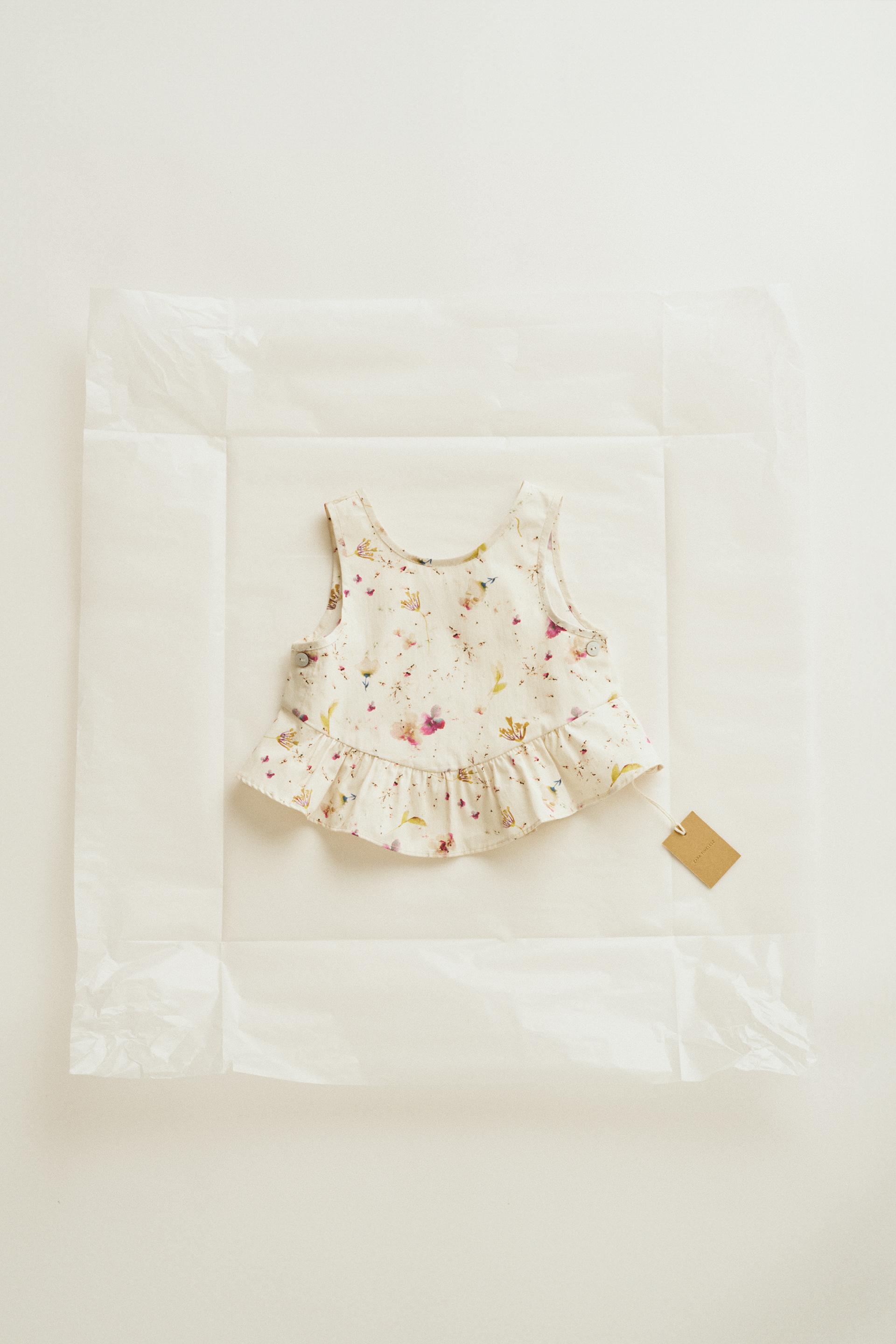 TIMELESZ – RUFFLED FLORAL TOP - Ecru | ZARA Canada