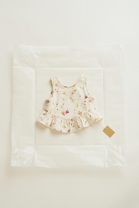 TIMELESZ – RUFFLED FLORAL TOP - Ecru | ZARA Canada