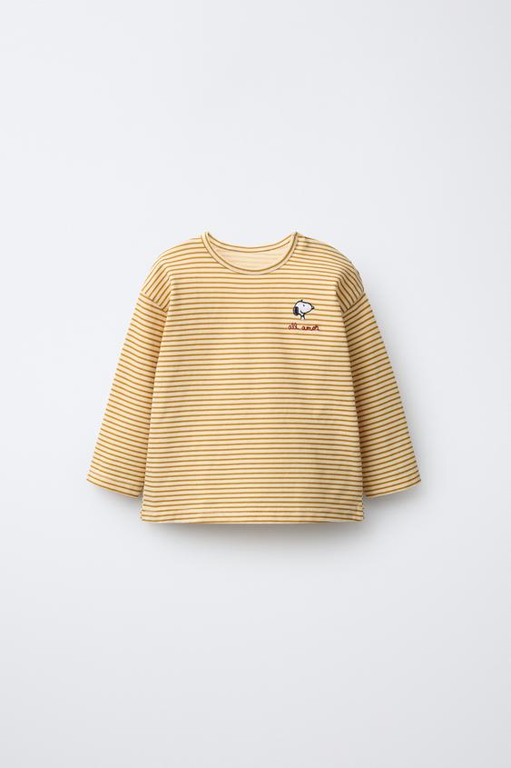 GESTREIFTES T-SHIRT SNOOPY PEANUTS™ - Ocker | ZARA Österreich / Austria