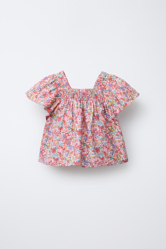 РИЗА С ФЛОРАЛНИ МОТИВИ - Червен | ZARA България / Bulgaria