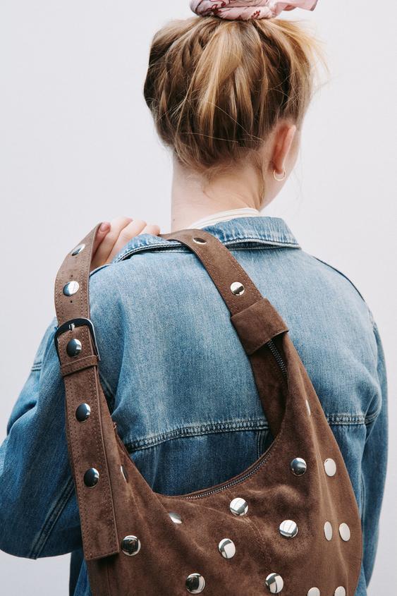 AXELVÄSKA MED NITAR - Brun | ZARA Sverige / Sweden