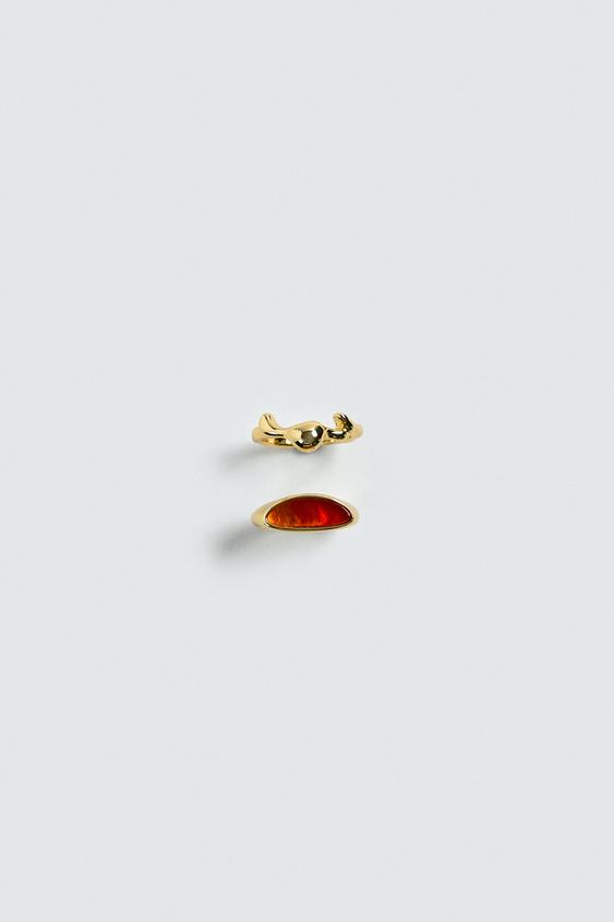 PACK OF 2 COMBINED RINGS - Gold | ZARA Saudi Arabia