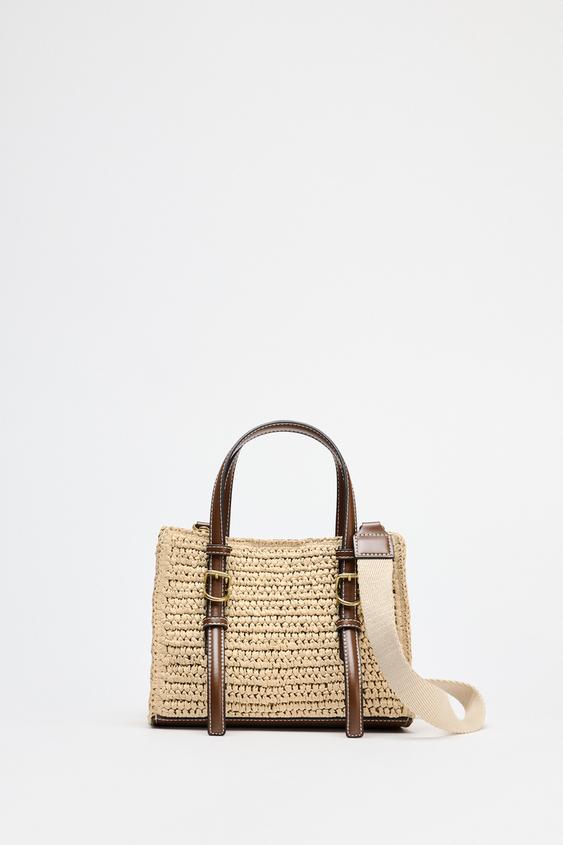 WOVEN MINI TOTE BAG - Light beige | ZARA Saudi Arabia