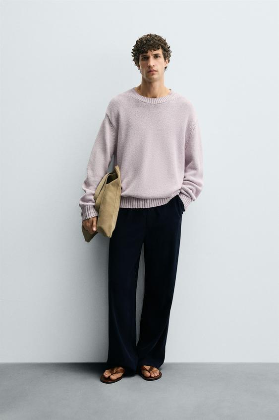 PULLOVER MIT STRUKTURMUSTER - Lila | ZARA Schweiz / Switzerland