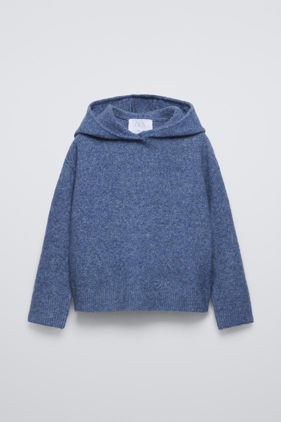 PLAIN HOODED SWEATER - Deep blue | ZARA Australia