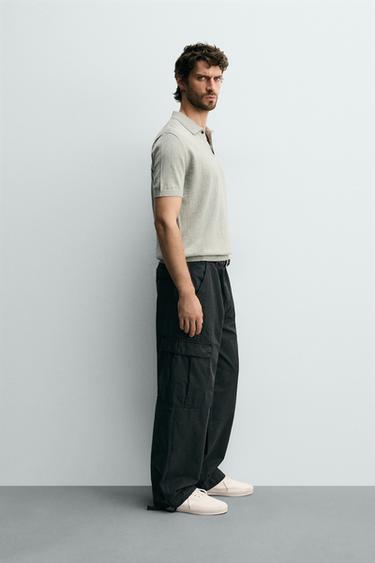 POLO EN MAILLE REGULAR FIT STRUCTURÉ - Vert chiné | ZARA France