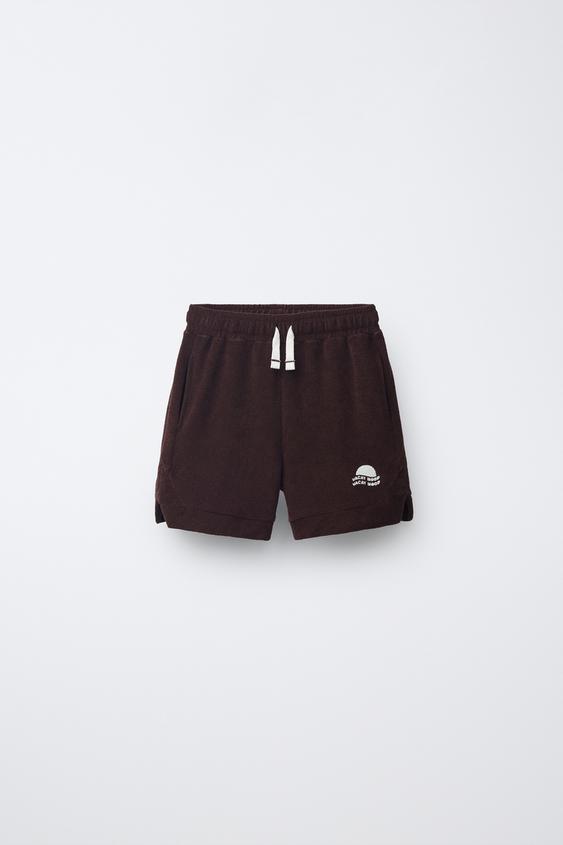 TERRY-EFFECT BERMUDA SHORTS - Brown | ZARA India