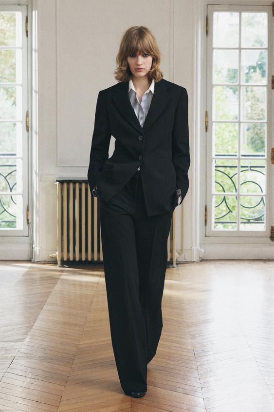 CELANA PANJANG LURUS ZW COLLECTION - Hitam | ZARA Indonesia