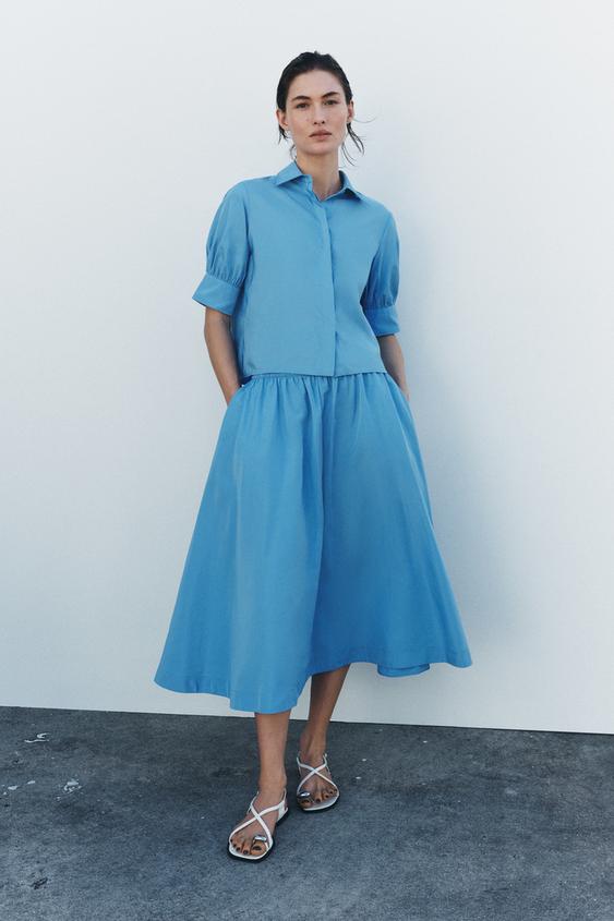 ZW COLLECTION SHIRT AND SKIRT CO ORD | ZARA Singapore