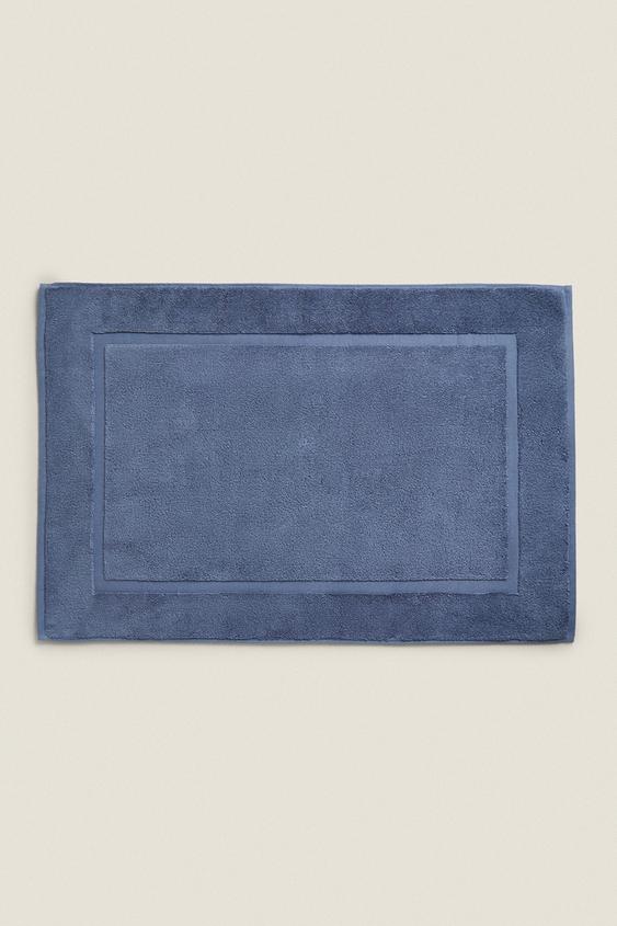 NON-SLIP SOFT TERRY BATH MAT - Blue / Steel | ZARA Turkey