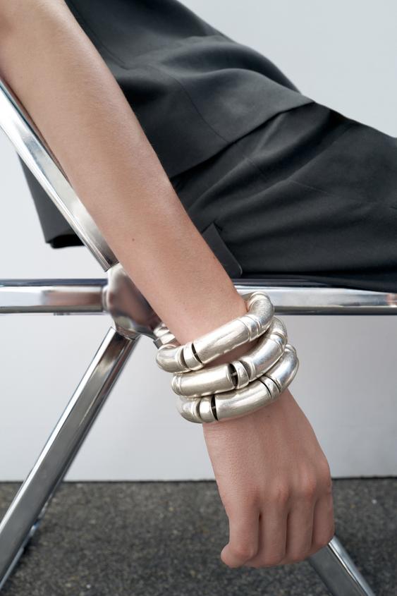 PACK OF ELASTICATED BRACELETS - Silver | ZARA UAE - Dubai/Sharjah/Ajman ...
