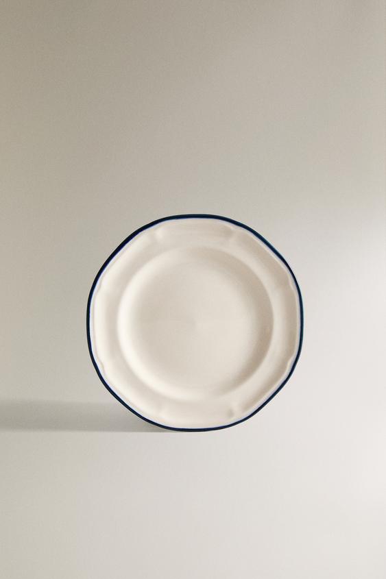 SIDE PLATE WITH CONTRAST RIM - Blue | ZARA Canada