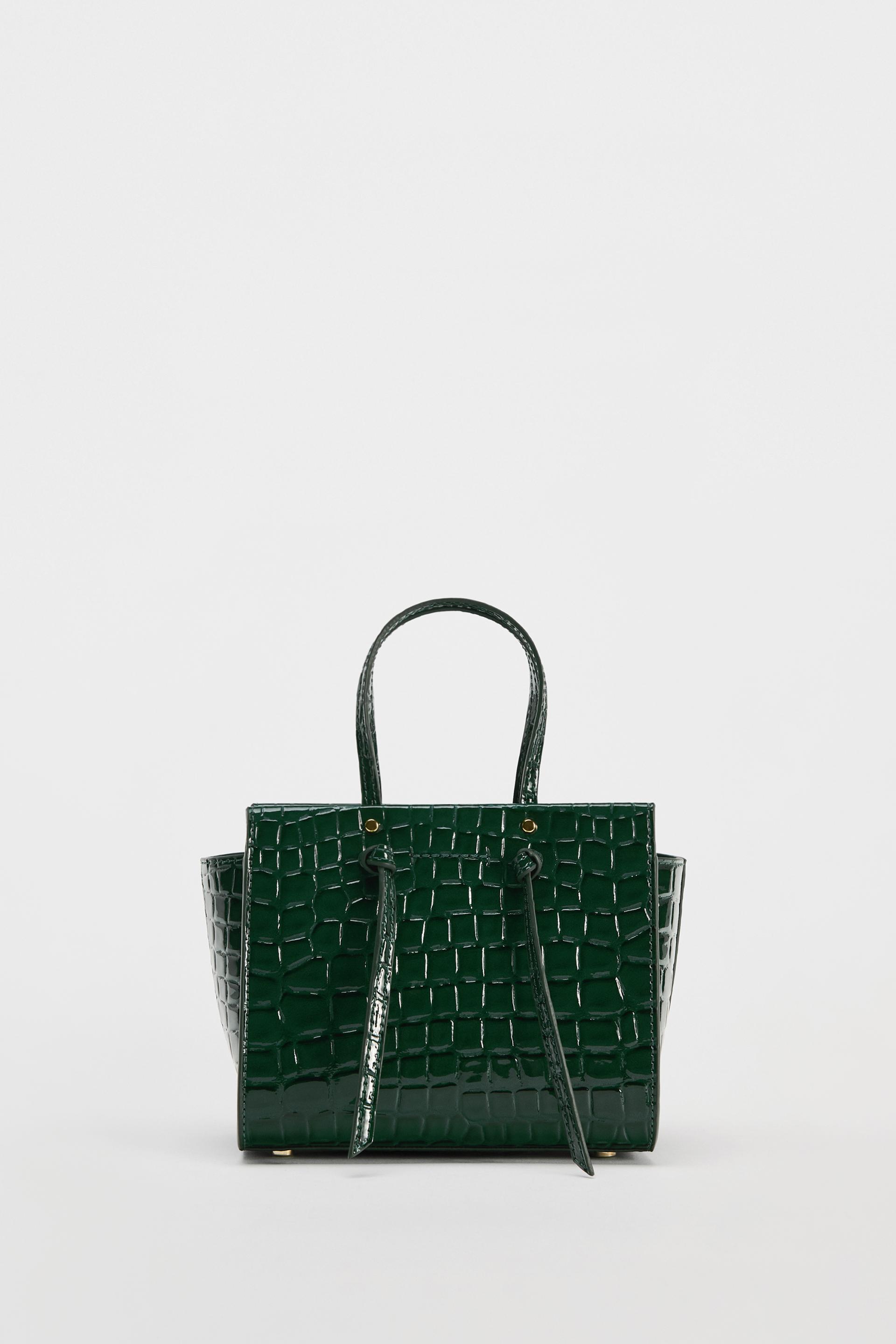 Bolsa Mini City Com NÓs Verde Zara Brasil