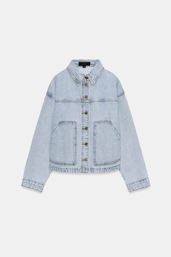 DENIM JACKET WITH PATCH POCKETS - Light blue | ZARA New Zealand