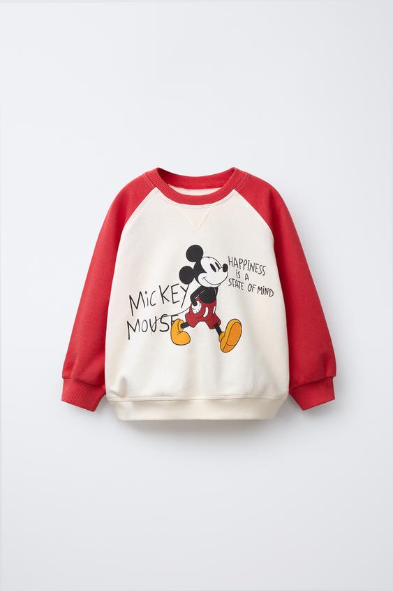 SWEATSHIRT MICKEY MOUSE © DISNEY - Merah / Putih | ZARA Indonesia