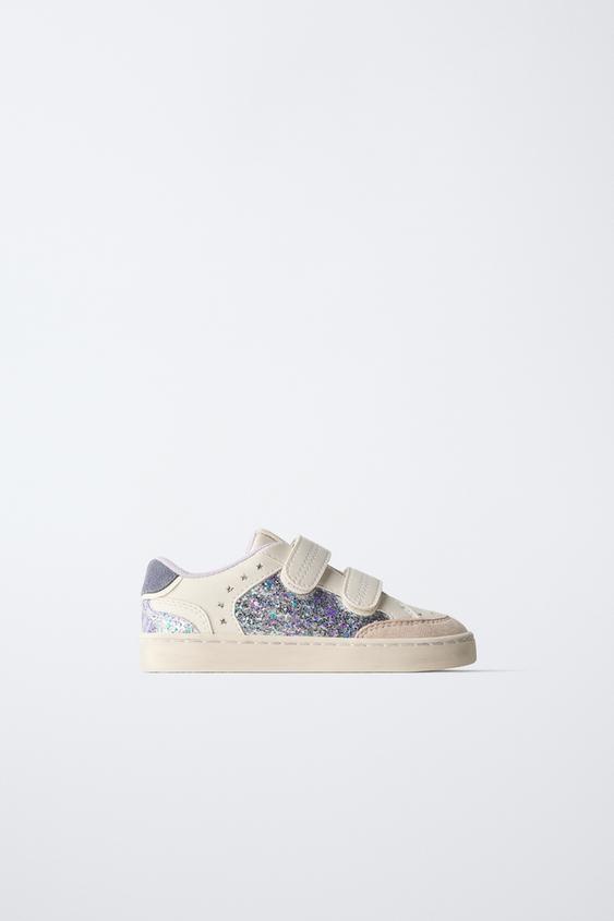 GLITTER SNEAKERS - White | ZARA Ireland