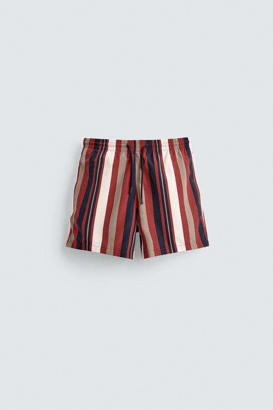 MID-STRIPE SWIM SHORTS - Multicoloured | ZARA Singapore