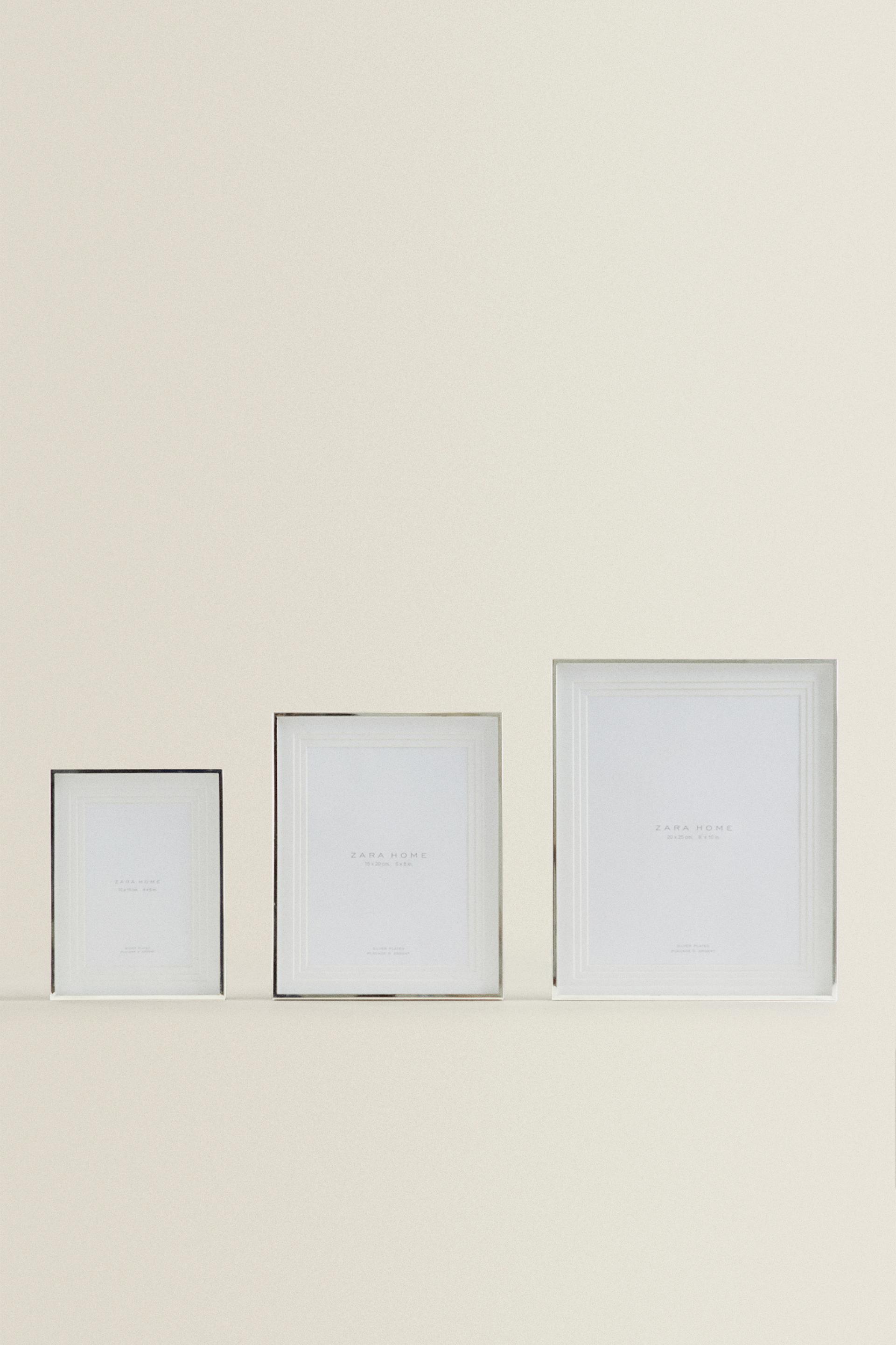 METAL PHOTO FRAME WITH LAYERED PASSE-PARTOUT - Silver | ZARA Turkey