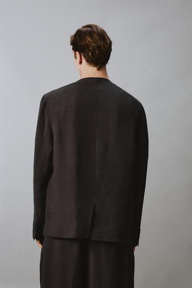 VESTE DE COSTUME SANS REVERS COUPE DÉCONTRACTÉE - Gris anthracite ...
