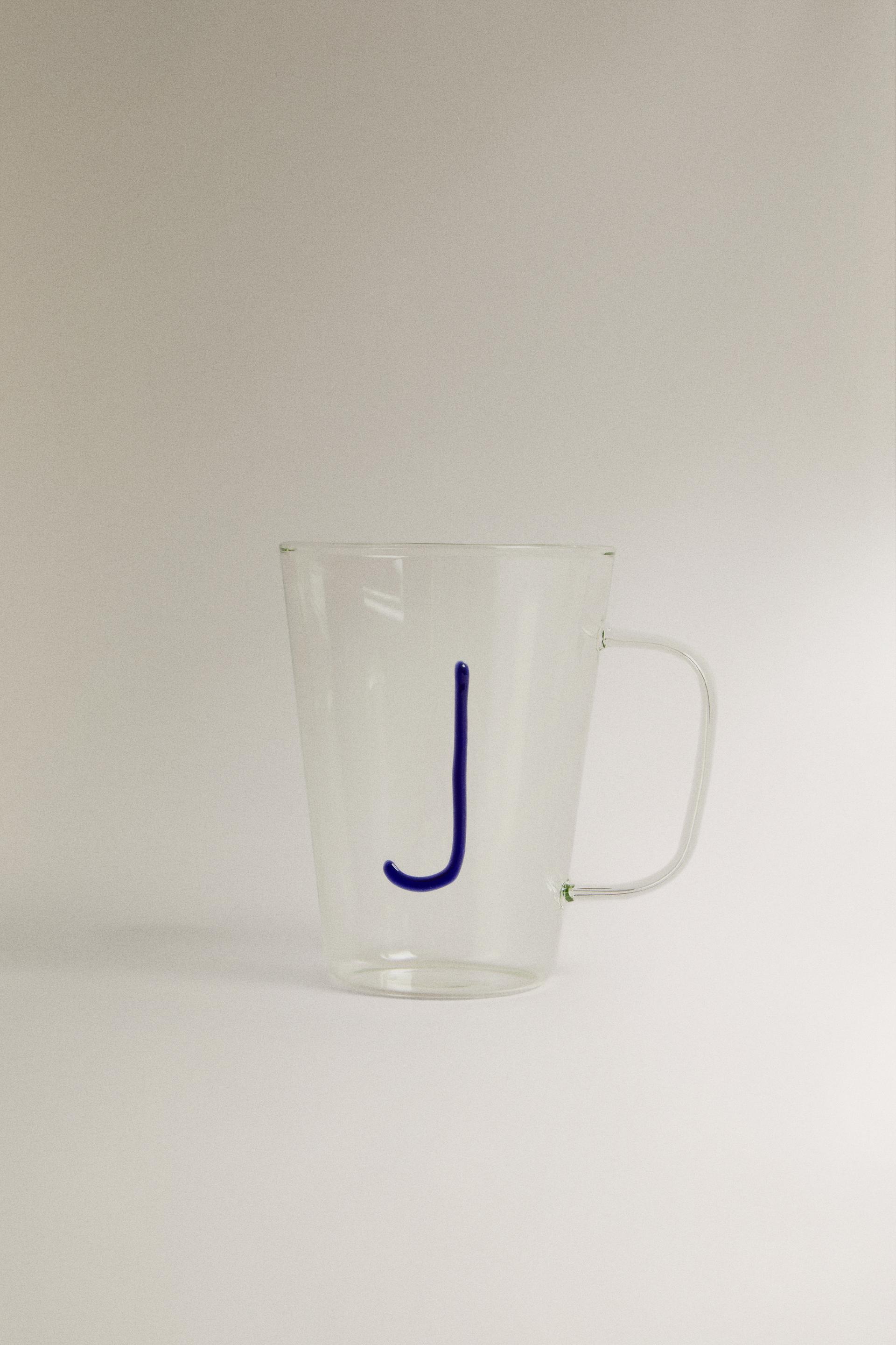 BOROSILICATE MUG WITH INITIAL J - Cobalt | ZARA United Kingdom