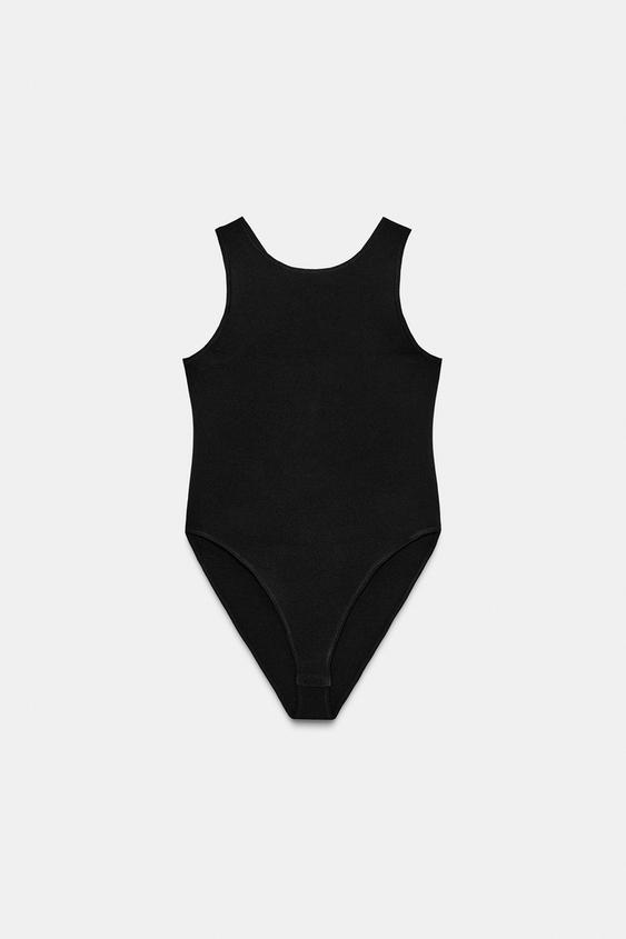 BODY COM VISCOSE E ALÇAS - Preto | ZARA Brasil